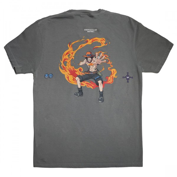 BAIT x One Piece Men Remember Ace Tee gray