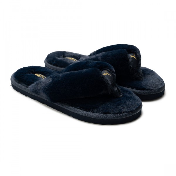 Puma Women Fluff Flip Bx Slippers blue peacoat team gold