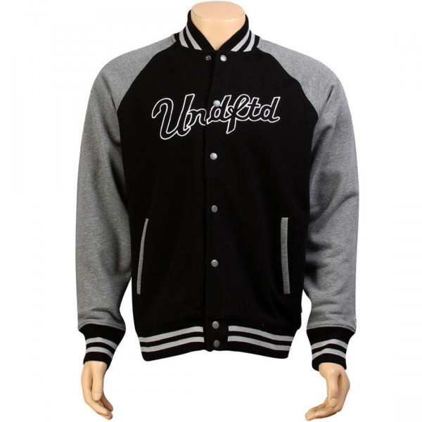 Undefeated Fleece Raglan Varsity Jacket (black / grey)